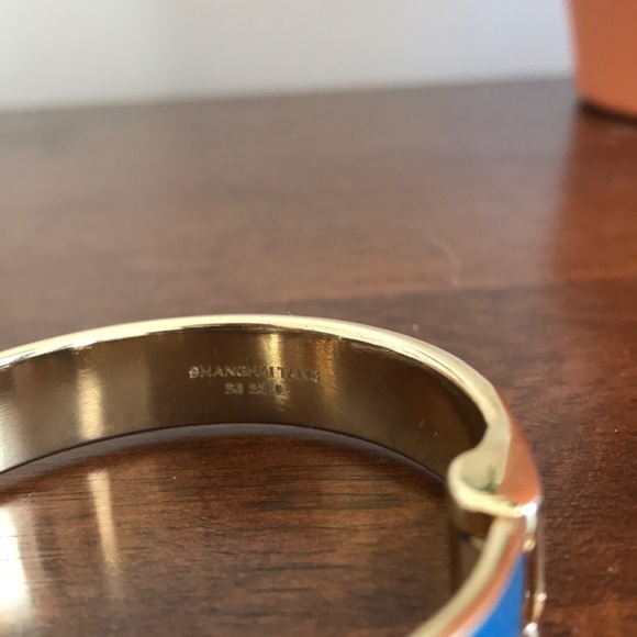 Shanghai Tang | Jewelry | Shanghai Tang Gold Blue Enamel Bangle ...